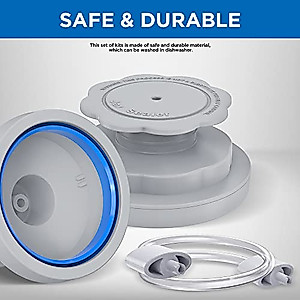 Atecess Jar Sealer Compatiable for FoodSaver Jar Sealer/FoodSaver Vacuum Sealer (TC-Grey+Pump)