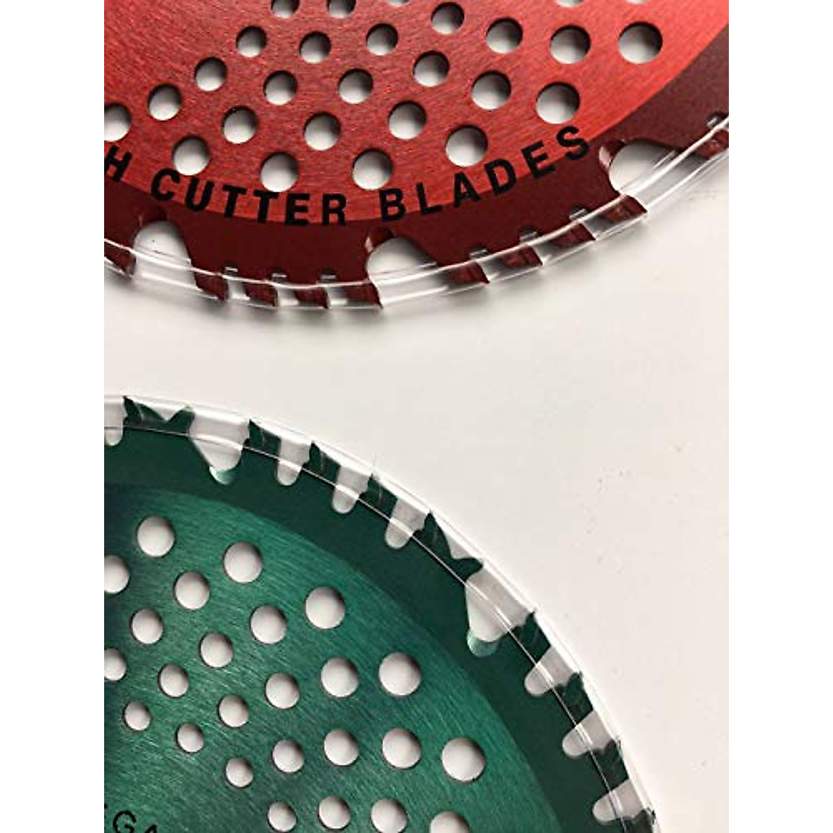 2pk--8"--44t/56t Combo Pack -- (1) 44t Green Viper (1) 56t red Razor -- "Hybrid" Pack -- RENEGADE BLADE® - GS1 Barcoded Shelf Hanging Blister Pack-- Carbide Brush Cutter Blades, 203mm Dia.