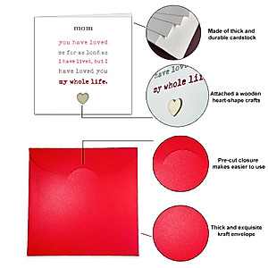 Miatoi Special Mother's Day Card, Birthday Card for Mother from Daughter Son, Sentimental Card for Mom, Thank You Mom, Love You My Whole Life