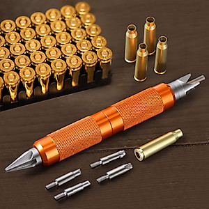 Dreyoo Case Prep Multitool, Case Chamfer Deburring Hand Tools for Reloading, Primer Pocket Cleaners Reamers for Removing Crimps, Fits Case .17-.45 Caliber