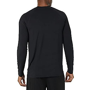 Amazon Essentials Men's Tech Stretch Long-Sleeve T-Shirt, Black, Small