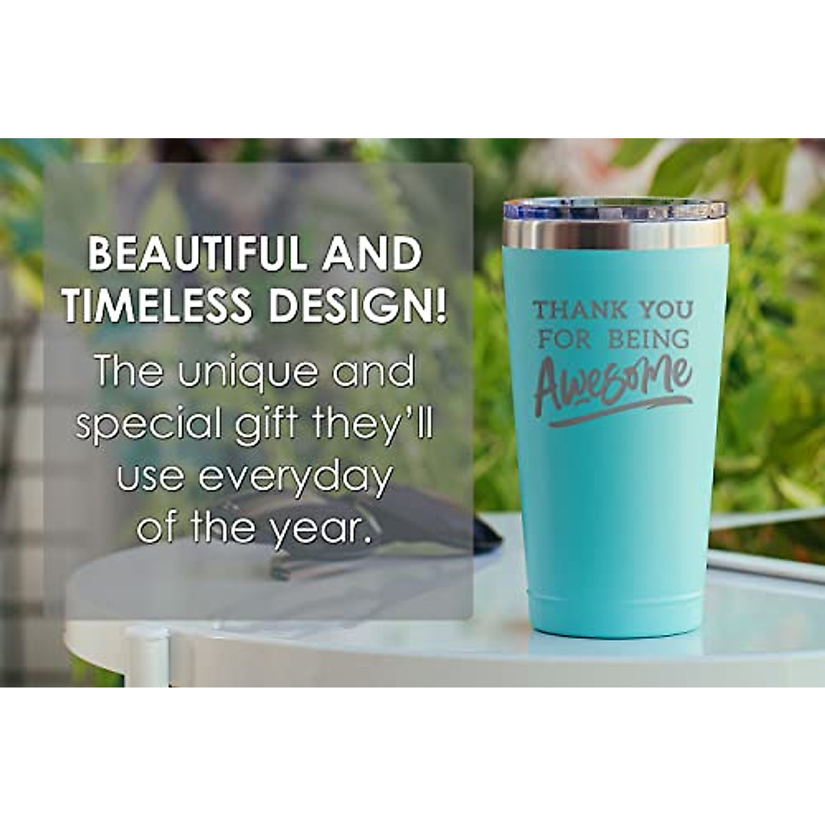 Thank You Gifts for Women - Thank You For Being Awesome 16 oz Mint Tumbler - Inspirational Appreciation Gifts for Female Coworker Employee Friend Teacher Hostess - Encouragement Gifts Ideas for Her