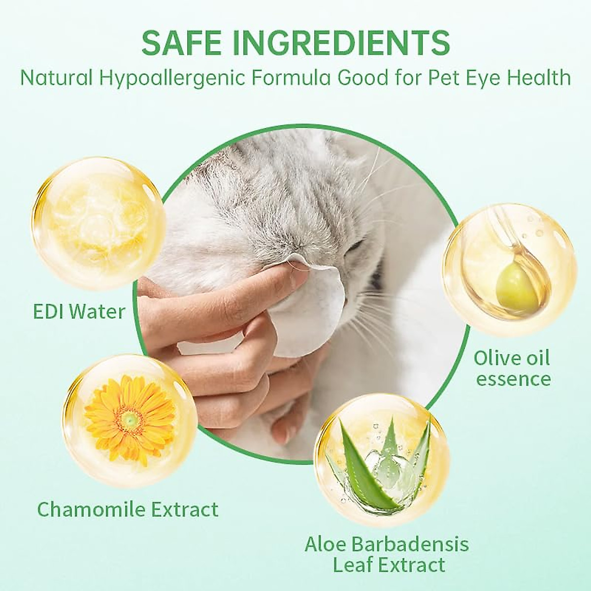 Eye Wipes for Cats & Dogs Universal Unscented Grooming Wipes for Eyes Gentle Tear Stain Remover Wipes for Discharge, Mucus Secretions and Crust Hypoallergenic Grooming Wipes for Pets Eyes 120 counts