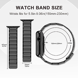 ORIbox Compatible with Apple Watch Bands 45mm 44mm 42mm,Metal Stainless Steel Band,High-Grade Adjustable Strap Magnetic Wristband for iWatch Series SE 8 7 6 5 4 3 2 1 for Women Men
