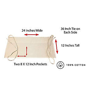 Nickanny's Cotton Apron, Clothesline, and Natural Heavy Duty Wood Clothespins w/Metal Spring Set (Apron Pins)