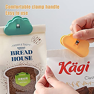 16Pcs Cute Chip Clips Plastic Cloud Shape Bag Clips Sealing Food Clips for Kitchen Storage,Bread Bags,Snack Bags and Food Bags