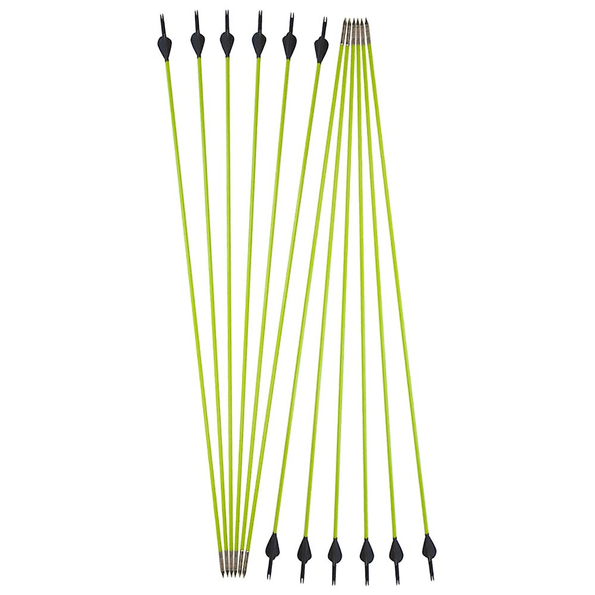 ZSHJGJR 30 Inch Archery Fiberglass Arrow Spine 600 Arrow Hunting Target Practice Arrow for 10-30 Lbs Recurve Straight Compound Bow 6 or 12pcs (6pcs)