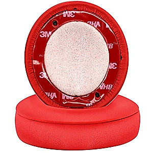 Professional Headphone Replacement Ear Pads for Beats Solo 2 & 3 Wireless ON-Ear Headphones | Does NOT Fit Beats Studio, Enhanced Foam, Luxurious PU Leather QOQOON Preminum Ear Pads Cushions (Red)