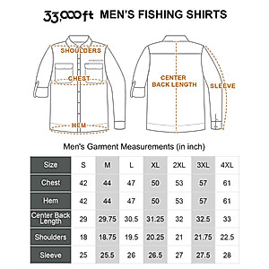 33,000ft Men's Long Sleeve Sun Protection Shirt UPF 50+ UV Quick Dry Cooling Fishing Shirts for Travel Safari Camping Hiking Khaki