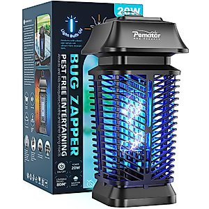Bug Zapper Outdoor, Electric Mosquito Zapper Indoor, 20W/4200V, IPX4 Waterproof, Fly Zapper, Fly Traps, Plug-in Mosquito z Lamp for Home, Patio, Garden, Camp (Black)