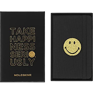 Moleskine Limited Edition Smiley Notebook with Collector's Box, Hard Cover, XS (2.5" x 4.25"), Plain/Blank, Black, 160 Pages