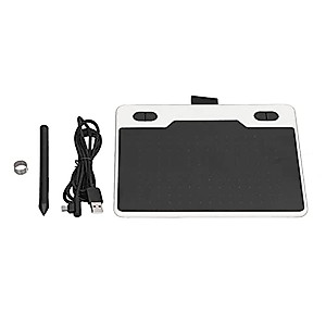 Graphics Drawing Tablet - 8192 Levels Pressure Sensitivity Drawing Tablet, Digital Art Tablets with 4 Customizable Keys for Desktop, Laptop, Mobile Phone, 5080LPI Touch Resolution(White)