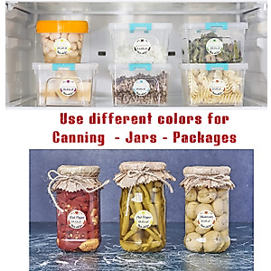 Seemy Food Labels 500 Pcs 8 Colors Labels for Containers, Stylish Design for Freezer Containers, Perfect Canning Labels, Jar Labels, Kitchen Labels, Removable Labels
