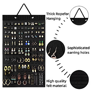 Hanging Earring Holder Organiser, Brooch Pin Display Board with 150 Slots for up to 300 Pairs of Earrings/Pins, Stud Earring Organisers and Storage Earring Holder Organizer Wall