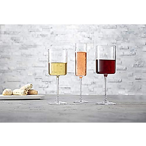 JoyJolt Claire 11.4oz White Wine Glass Set. Crystal Glasses. Elegant Stemware Stemmed Wine Glasses Made in Europe. Unique and Modern Wine Glasses with Stem. Set of 2