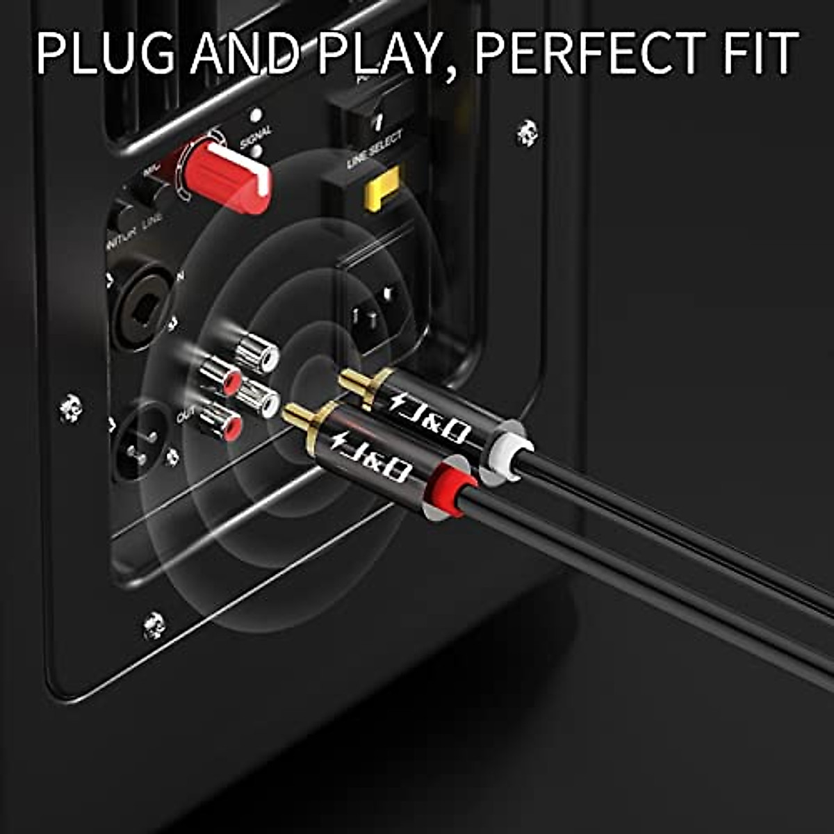 J&D 2 RCA M/M Stereo Audio Cable, Gold-Plated 2RCA Male to 2RCA Male Copper Shell Auxiliary Audio Cord for Home Theater HDTV Amplifiers Hi-Fi Systems Speakers, RCA Audio Cables, 3 Feet