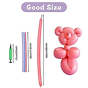 RUBFAC 150pcs 260 Long Balloons, 12 Assorted Colors Animal Balloons Premium Pastel Latex Twisting Magic Balloon for Birthday Wedding Festival Clowns Party Decorations