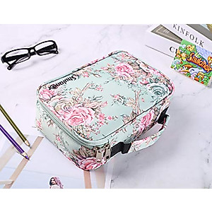 Shulaner 72 Slots Colored Pencil Case with Zipper Closure Large Capacity Oxford Pen Organizer (Rose B)