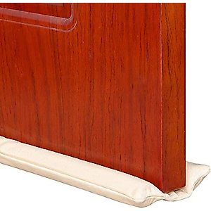 Emoly Under Door Draft Stopper,Improved Adjustable Double Draft Noise Blocker Sweep，Adjustable 32 to 38" for Sound Dust Proof (White)