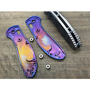 Black TOPO Titanium Scales for Benchmade GRIPTILIAN 551 & 550