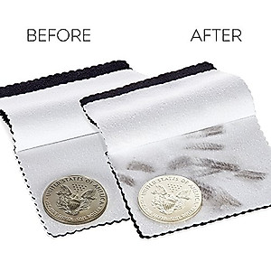 The Bling Factory Deluxe Microfiber Jewelry Cleaning & Polishing Cloth w/Dual Layers, 4 inch x 6 inch - 2 Pack