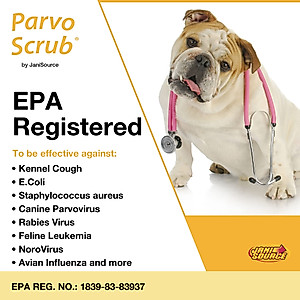 Jani-Source ParvoScrub RTU: Veterinary Disinfectant & Kennel Cleaner, 1 Quart (3-Pack)