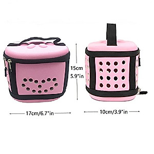 Portable Mini Poodle Puppy Carrier Hamster Cage - Cute Travel Carrier Hard-Sided Cage for Small Animal Puppy Kitty Hedgehog (Beige)