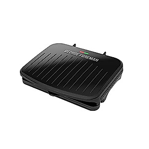 George Foreman 5-Serving Classic Plate Electric Indoor Grill and Panini Press - Black