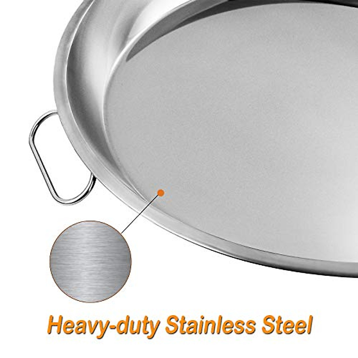 MixRBBQ Stainless Steel Drip Pan, Big Green Egg Grilling Accessory, Also Fit Weber Kettle Charcoal Grills Pizza Cake Baking Tray, 13-inch Diameter Round …