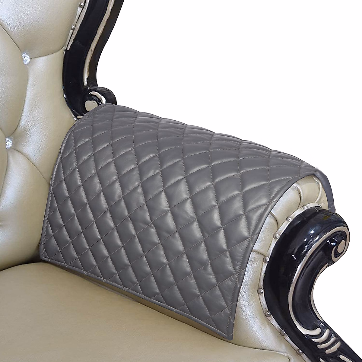 LL LEATHER LOVERS Leather Recliner Chair Headrest Cover - Sofa, Love Seat, Furniture Protector, Slipcover Theater Seat Cover/SlipCover for Home & Office, 14x26 Inches - Grey (05) Pack of 1