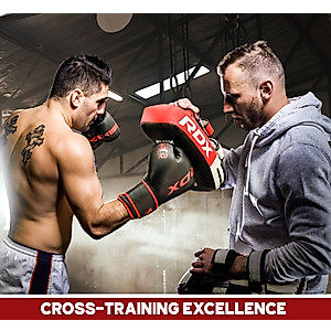 RDX Muay Thai Pad for Training, Curved Kickboxing kicking strike Shield, Coaching Kick Boxing, MMA, Martial Arts, Karate, Taekwondo, Punching, Foot, Knee and Elbow Target (One Pad Only)