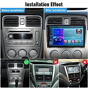 Double Din Car Stereo for Subaru Forester 2004 2005 2006 2007 2008 Android 11 9 Inch Touch Screen Car Radio 2G+32G with Carplay Android Auto Bluetooth FM GPS Navigation WiFi HiFi Backup Camera MIC