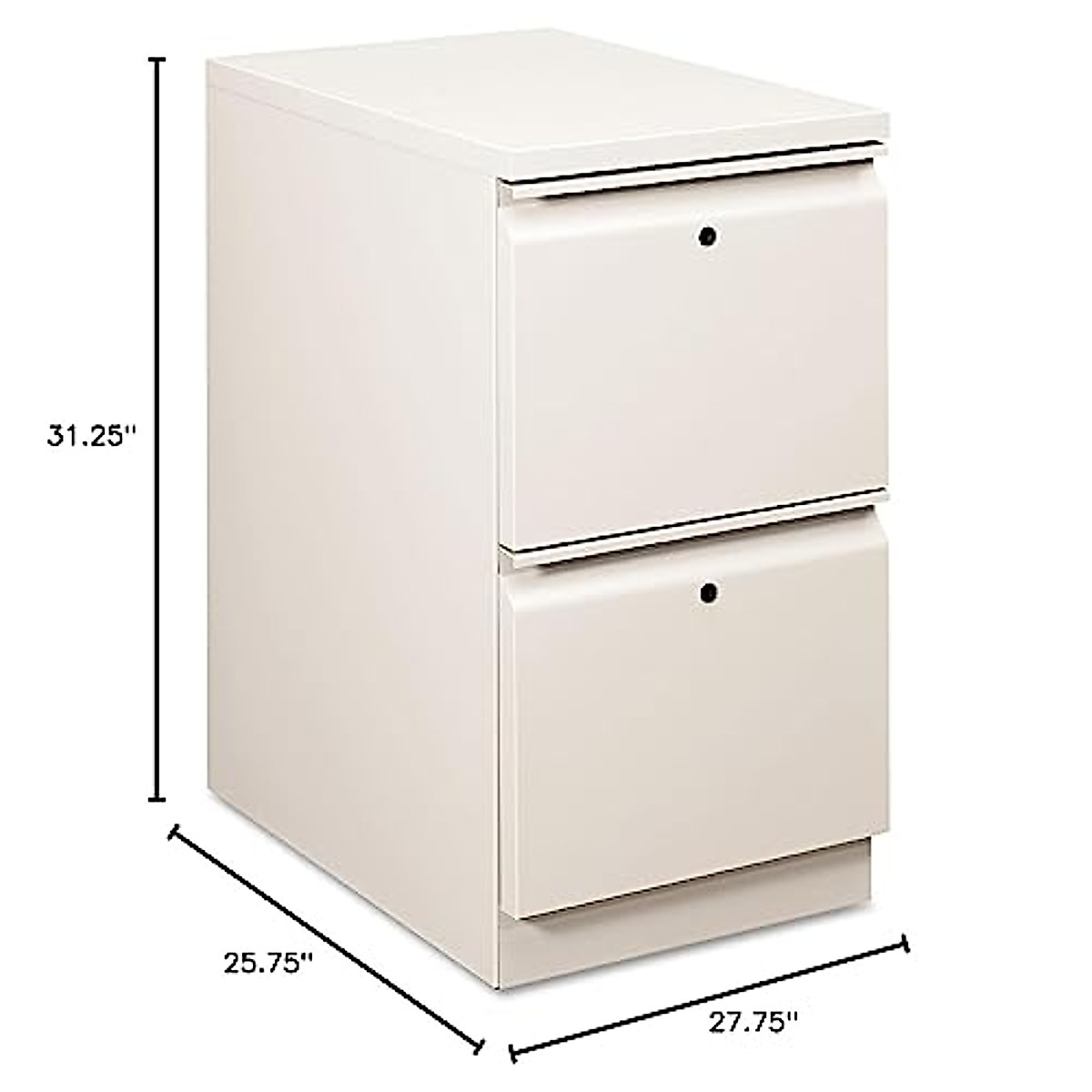 HON 18823RQ Flagship Mobile File/File Pedestal, Full Radius Pull, 22-7/8d, Light Gray