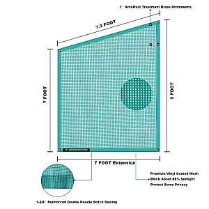 leaveshade RV Awning Side Sun Shade Screen (9'X7' Black Mesh) Camper Sunshade Complete Kits Motorhome Trailer UV Blocker - 3 Year Warranty