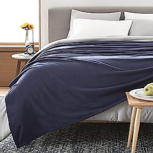Martex Fleece Blanket King Size - Fleece Bed Blanket - All Season Warm Lightweight Super Soft Anti Static Throw Blanket - Navy Blanket - Hotel Quality- Blanket For Couch (108x90 Inches, Navy)