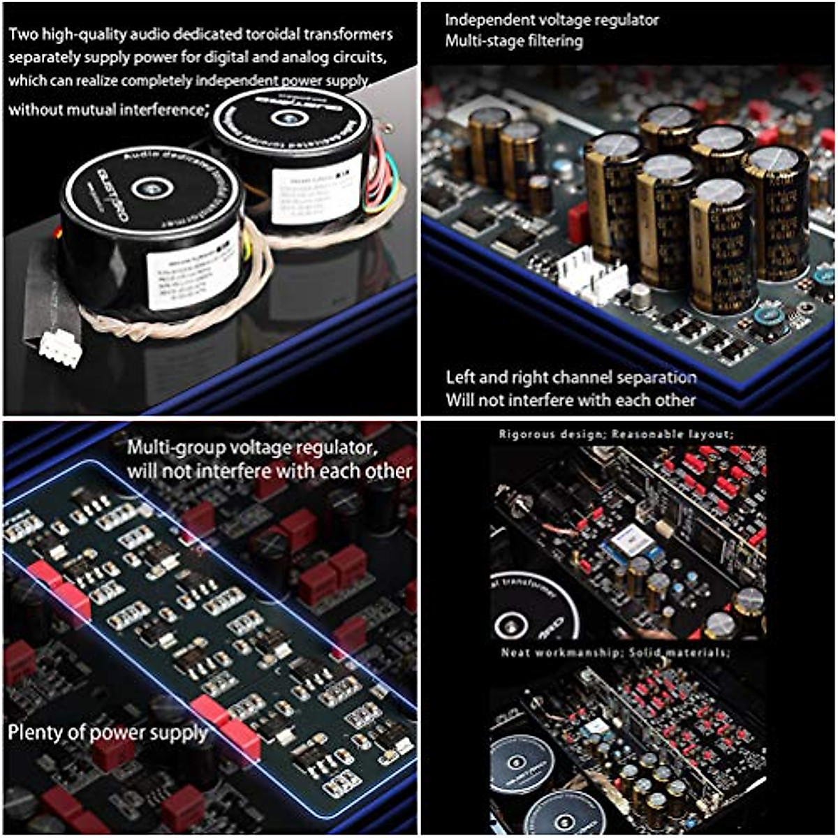 Gustard X26 Pro Full-Balanced MQA DAC Dual ES9038PRO K2 Clock Synthesizer LDAC USB/Coaxial/Optical/Bluetooth/IIS XMOS XU216 DSD512 768KHz Decoder HiFi Digital Class A DAC with Remote (Silver)