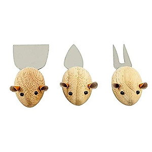 Kikkerland Mouse Cheese Knives, Set of 3