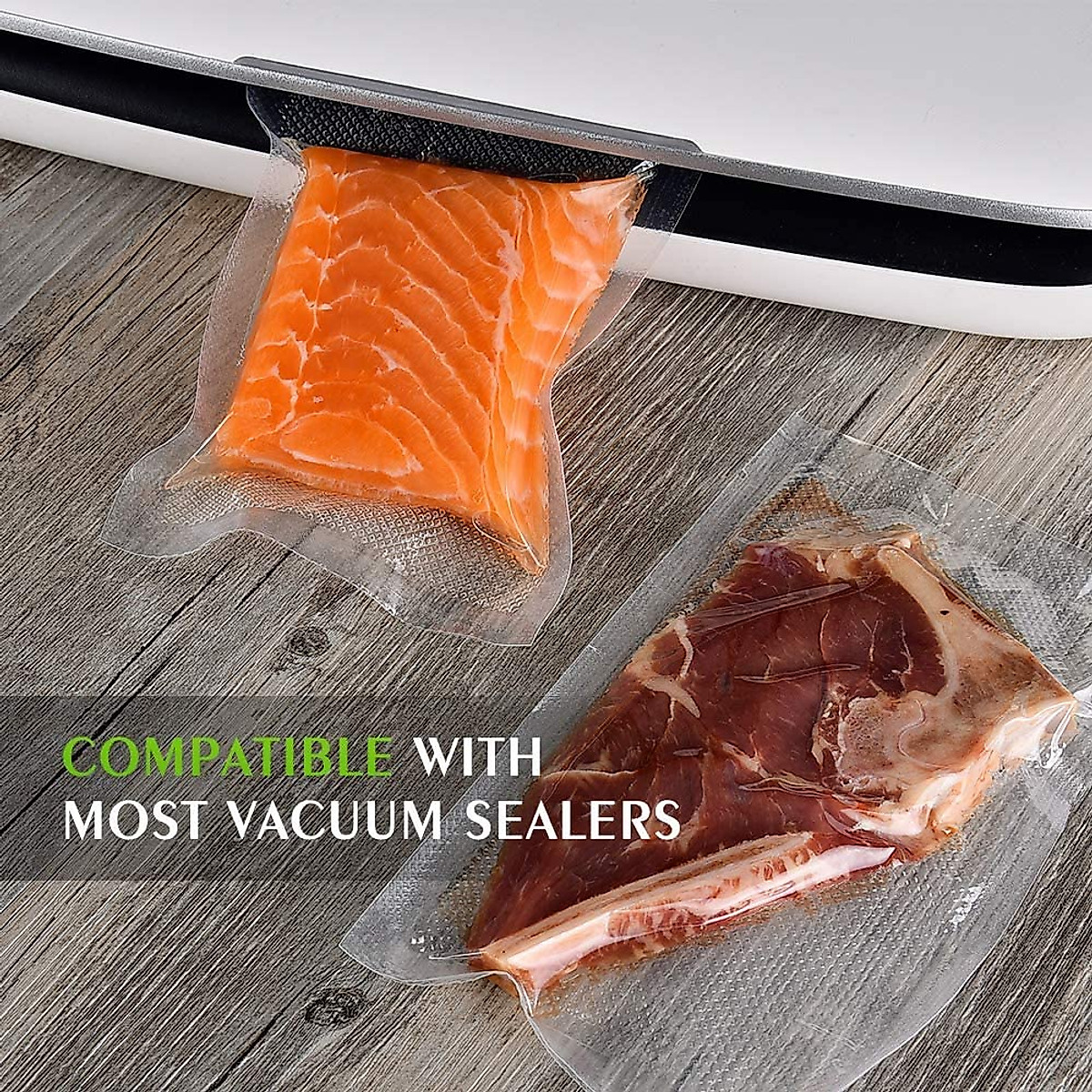 Vacuum Sealer Bags for Food，Food Saver Bags Rolls,11"x50'Rolls 2 Pack,Commercial Grade, Heavy Duty, BPA Free,Great for Vac Storage