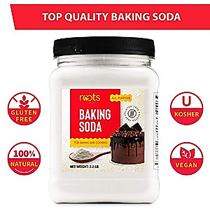 Roots Circle Baking Soda | Bulk Pack 1 [35.2oz] Airtight Container | Gluten-Free All-Purpose Sodium Bicarbonate for Cooking & Baking|All-Natural Cleaning Agent & Deodorizer for Fridge, Carpet, Laundry