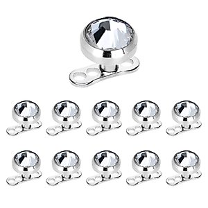20PCS 316L Surgical Steel Dermal Tops and Dermal Base Internally Threaded 14G Micro Dermal Anchor Top Crystal Dermal Jewelry Surface Skin Piercing Jewelry