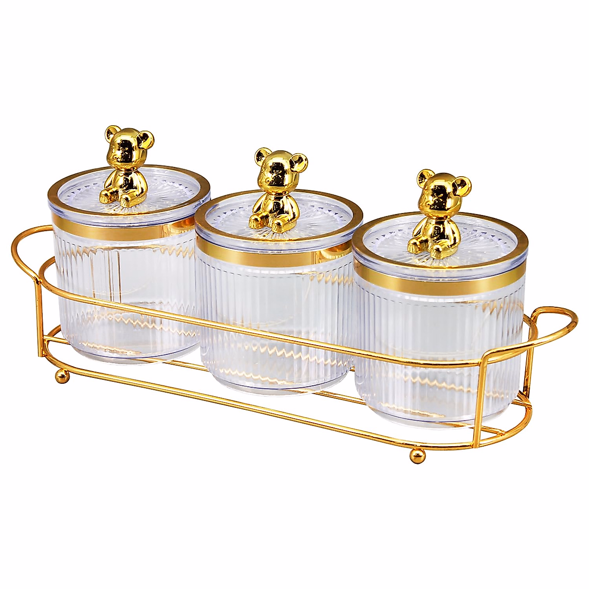 jinsongdafa Metal tray Snack candies tank with cover,3 Removable Snack candies tank tray, For Food Dispenser, Biscuit jar, Airtight jar, Snack, Jewelry Storage, candies, and Condiments White