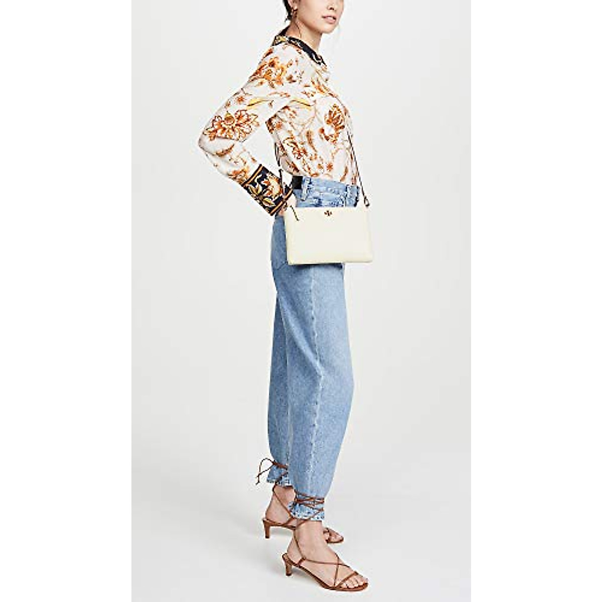 Tory Burch Women's Kira Crossbody Bag, New Cream, Off White, One Size