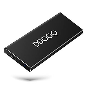 PDOOQ Portable SSD, External SSD Read up to 500MB/s & Write up to 450MB/s USB 3.1 Type-c Ultra-Slim External Solid State Drive (250GB)
