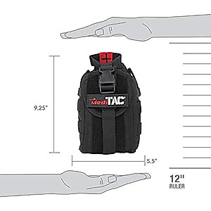 Meditac Premium Tactical Trauma IFAK Kit with Celox Hemostatic Granules, SOF Tourniquet and Pressure Bandage in Molle Pouch, Bleeding Control Kit (Black)