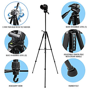 Ultimaxx’s Professional Dynamic Tripod Bundle Includes: 75” Tripod, 72” Monopod, 12” Gripster and Pistol Grip for Canon, Nikon, Sony, Samsung, Olympus, Panasonic, Pentax, and All Digital Cameras