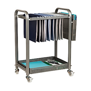 Mind Reader Metal Mobile File Cart, Silver