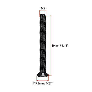 uxcell M3 x 30mm Phillips Screw Fastener Black for Laptop PC TV Fan Switch 200pcs