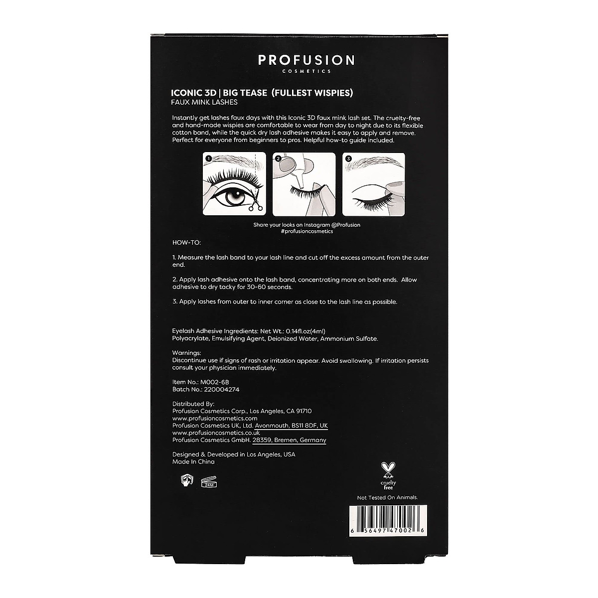 Profusion Cosmetics Iconic 3D Faux Mink Lashes, Achieve Effortless Elegance with Lightweight and Flexible Beauty Tools (Big Tease)