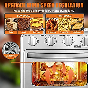 Geek Chef Air Fryer Toaster Oven Combo,16QT Convection Ovens Countertop, 4 Slice Toaster, 9-inch Pizza, with Warm, Broil, Toast, Bake, Air Fry, Oil-Free, 100+ Online Video Recipes & Accessories