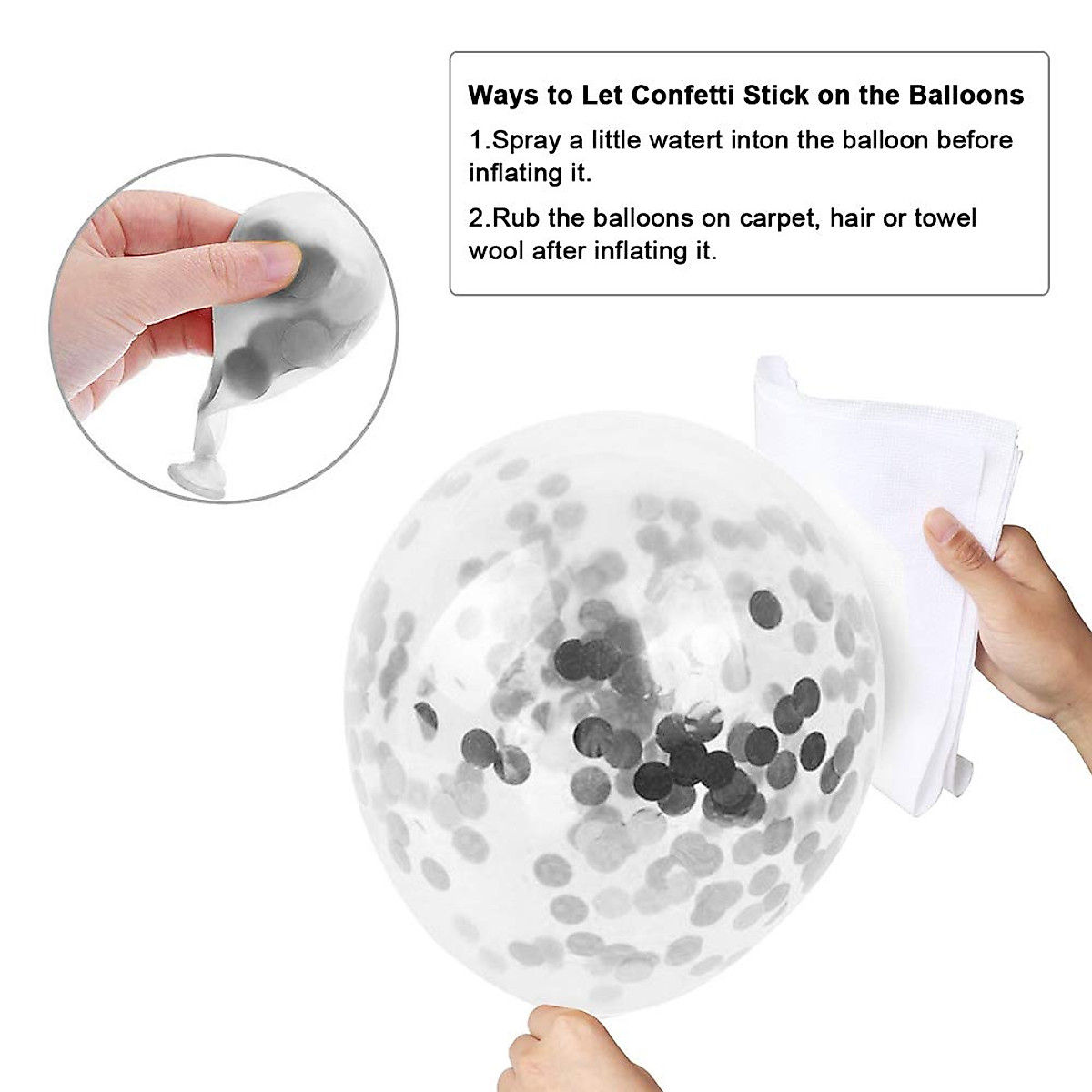 Navy Blue and Silver Confetti Balloons, 50pcs 12 inch Metallic Silver and White Pearl Party Balloons for Shower Wedding Engagement Birthday Graduation Supplies